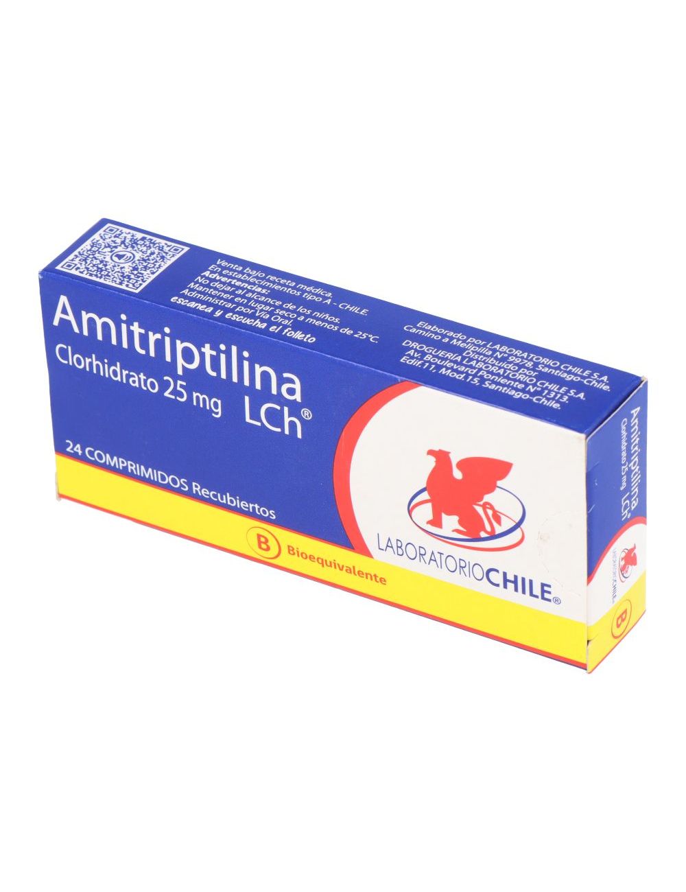 Precio Amitriptilina 25 mg 24 Comprimidos | Farmalisto CL