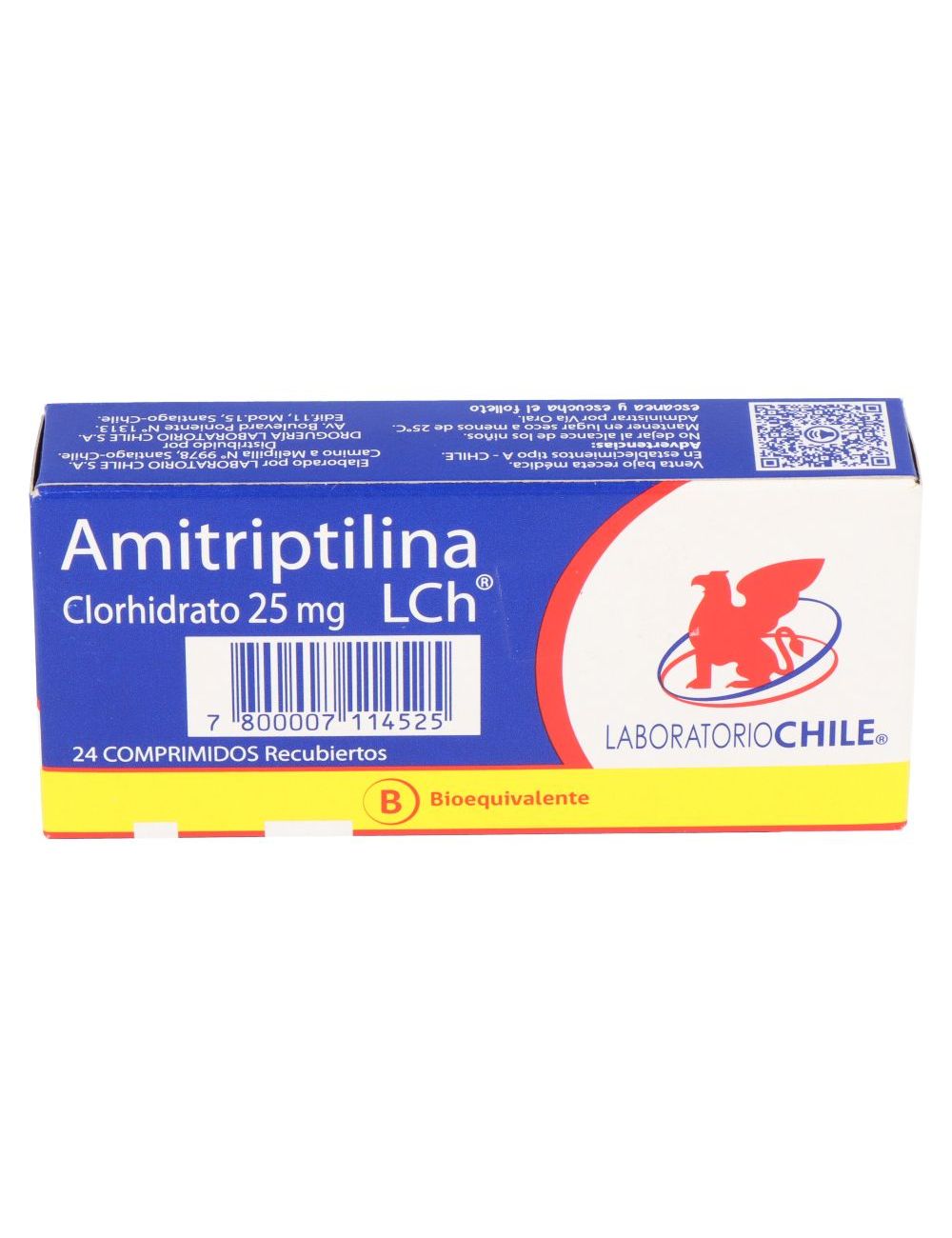 Precio Amitriptilina 25 mg 24 Comprimidos | Farmalisto CL