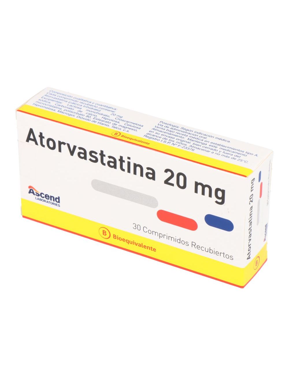 Precio atorvastatina 20 mg 30 comprimidos ascend | Farmalisto CL