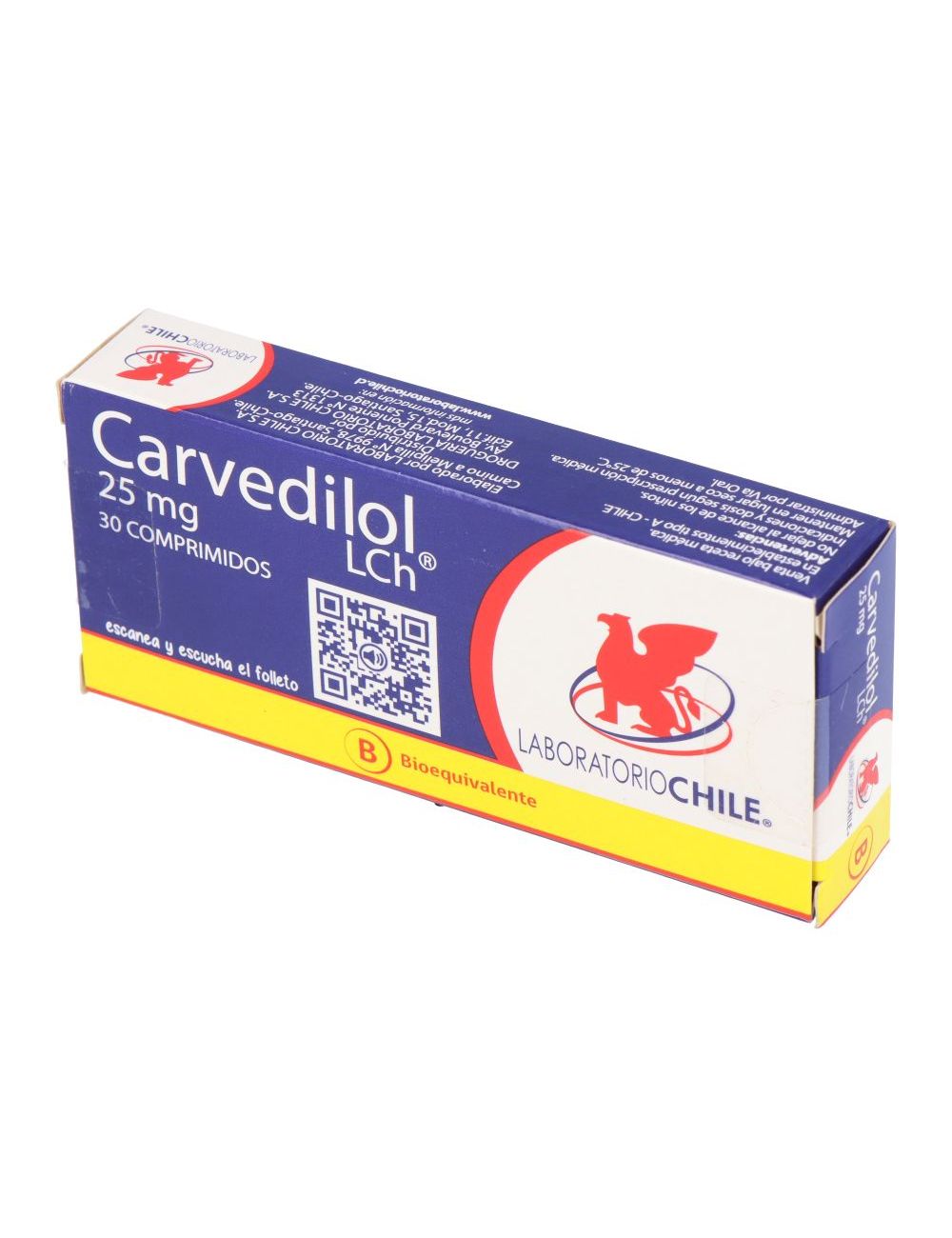 Precio Carvedilol 25 mg 30 Comprimidos | Farmalisto CL