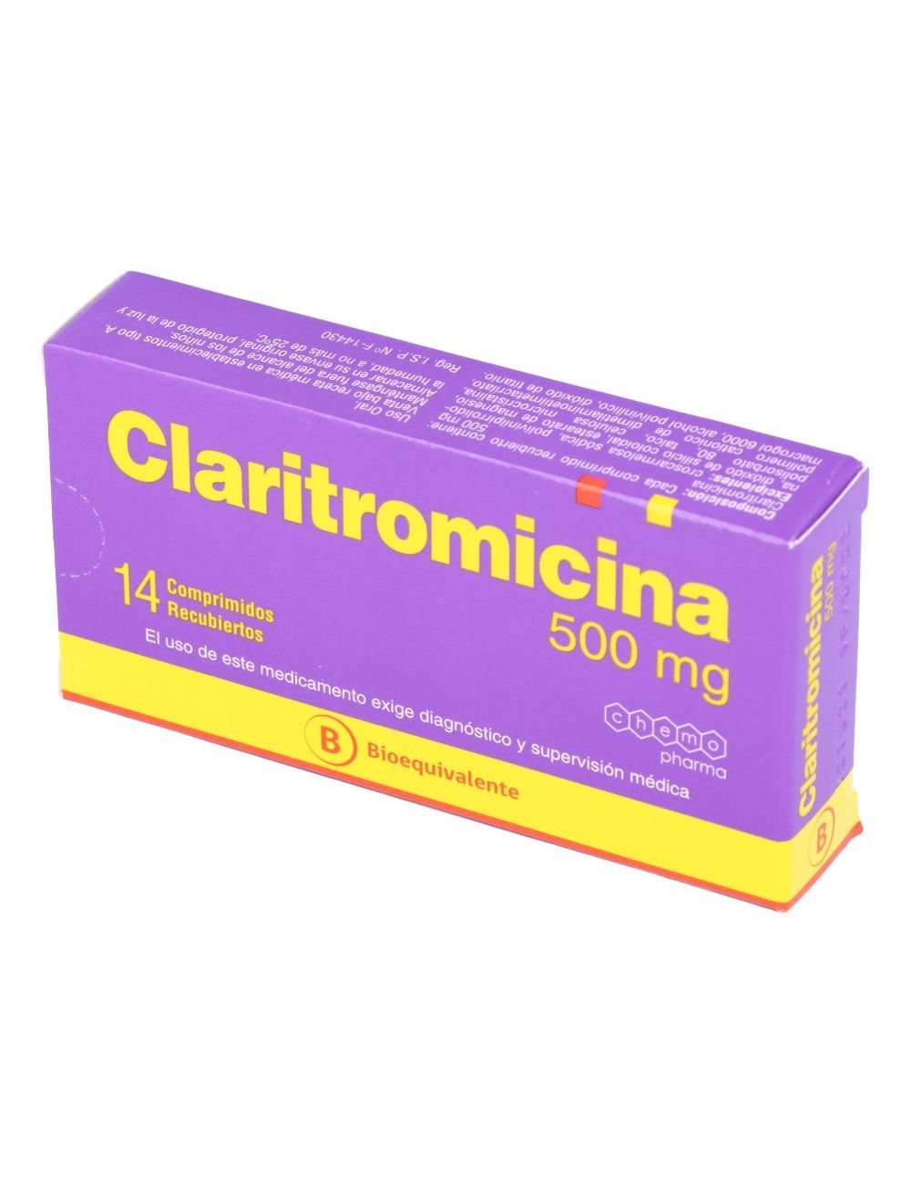 Precio Claritromicina 500 mg 14 Comprimidos | Farmalisto CL