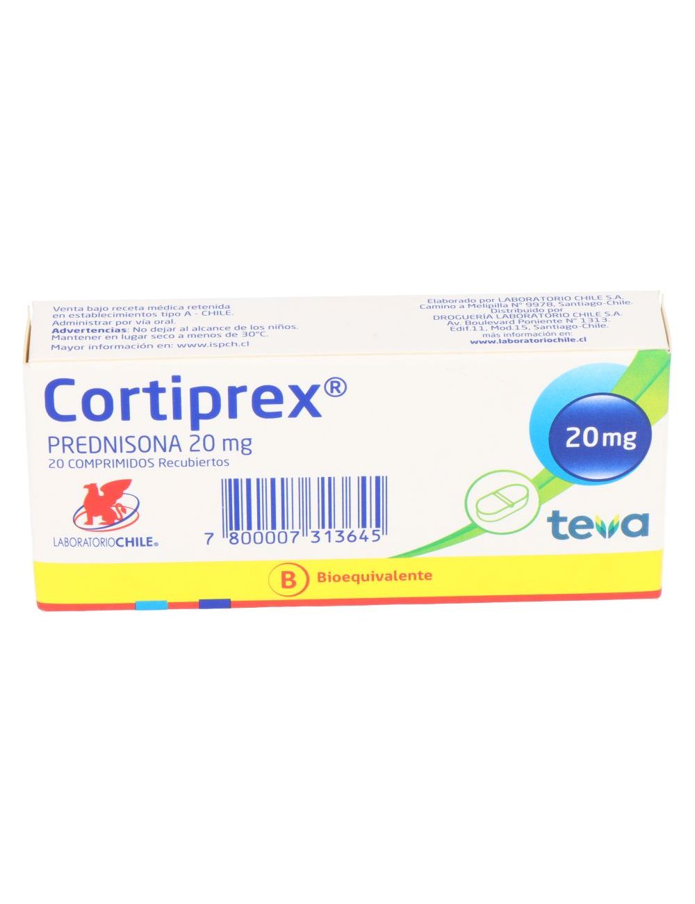 Precio Prendisona Cortiprex 20 mg 20 Comprimidos | Farmalisto CL