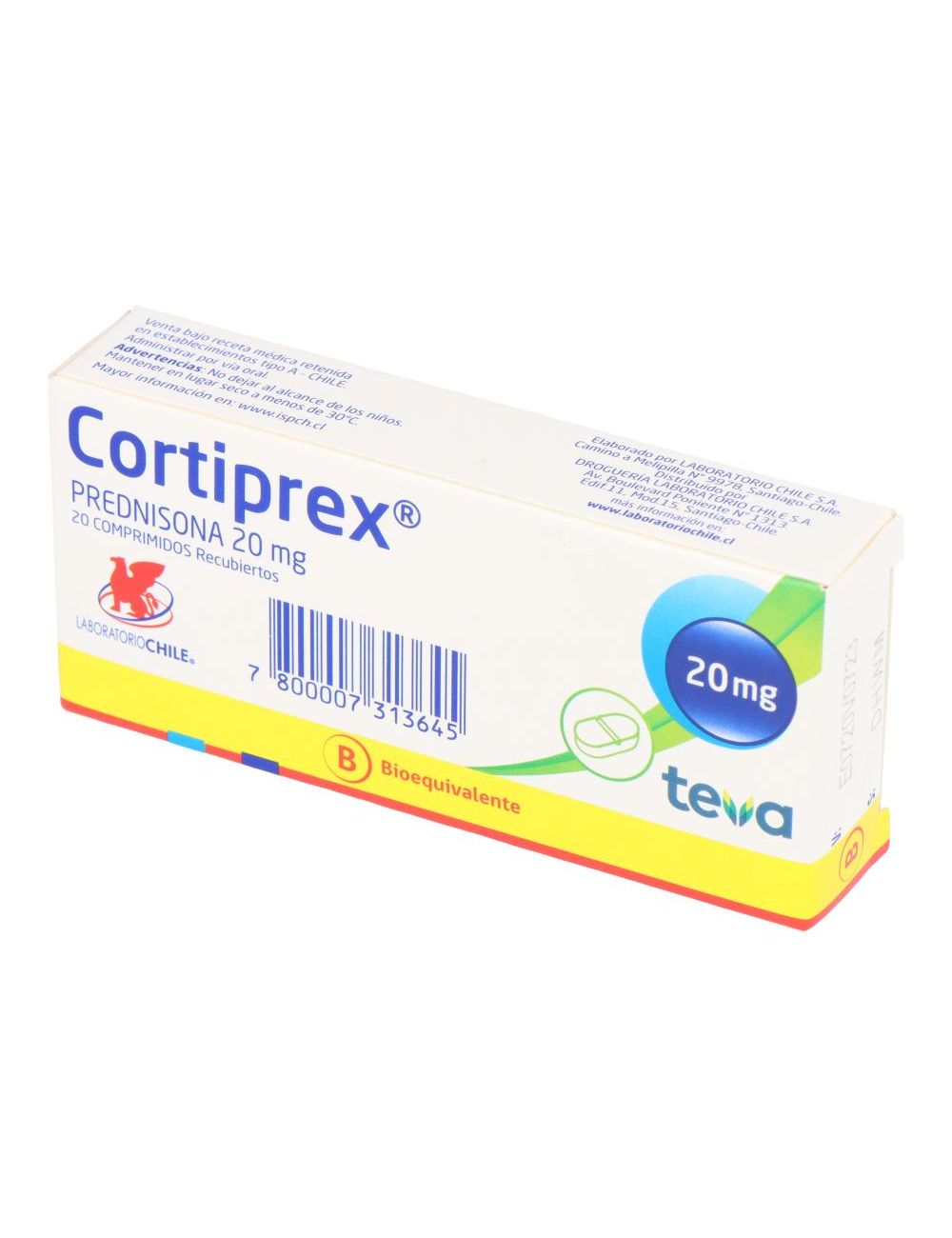 Precio Prendisona Cortiprex 20 mg 20 Comprimidos | Farmalisto CL