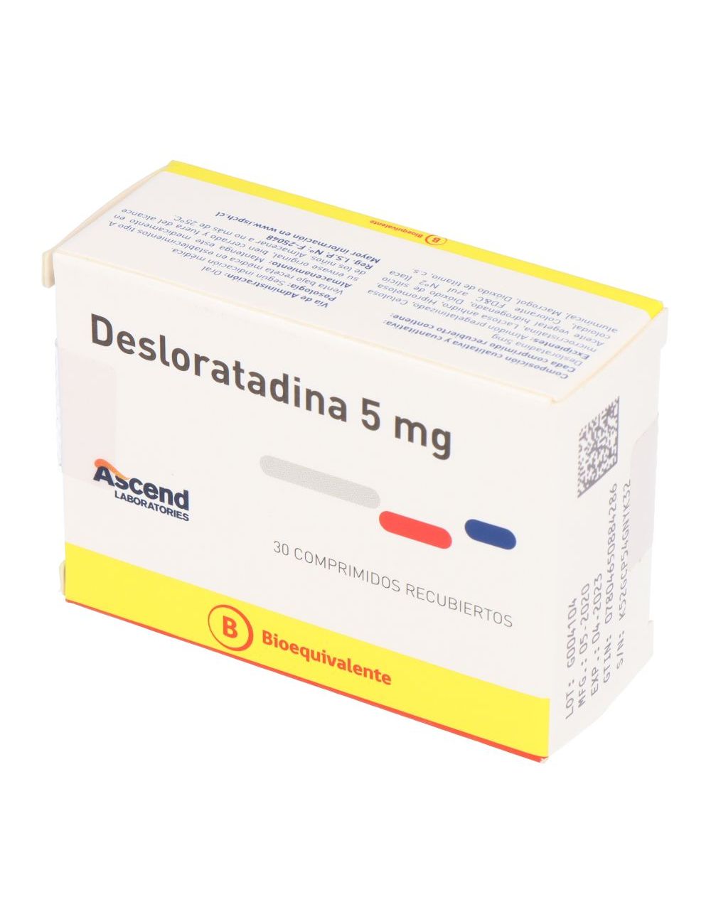 DESLORATADINA 5 MG 30 COMPRIMIDOS RECUBIERTOS BIOEQUIVALENTE ASCEND