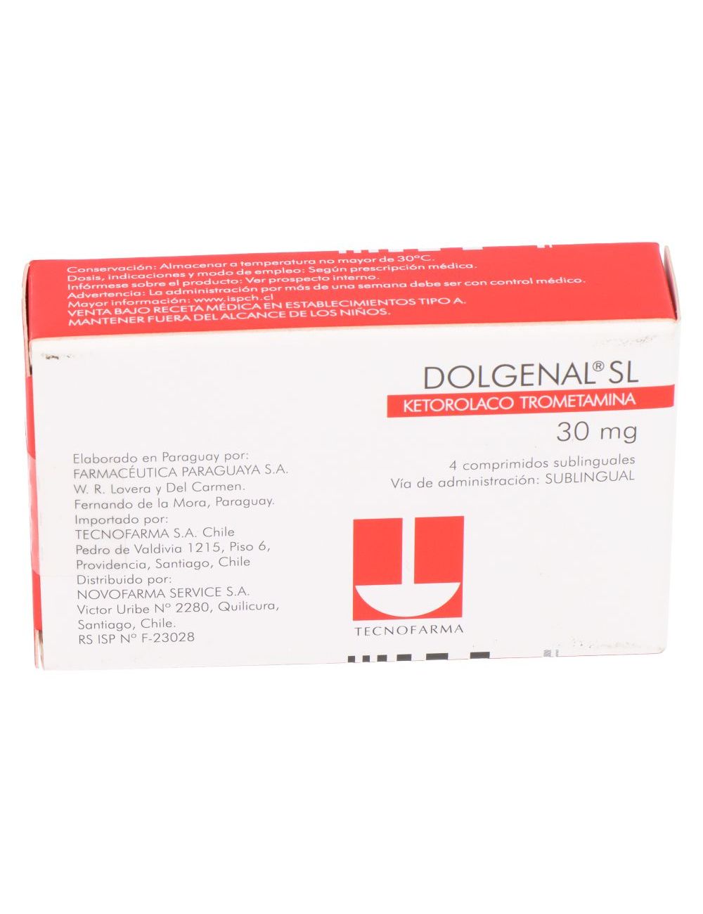 Precio Dolgenal SL 30 mg 4 Comprimidos | Farmalisto CL