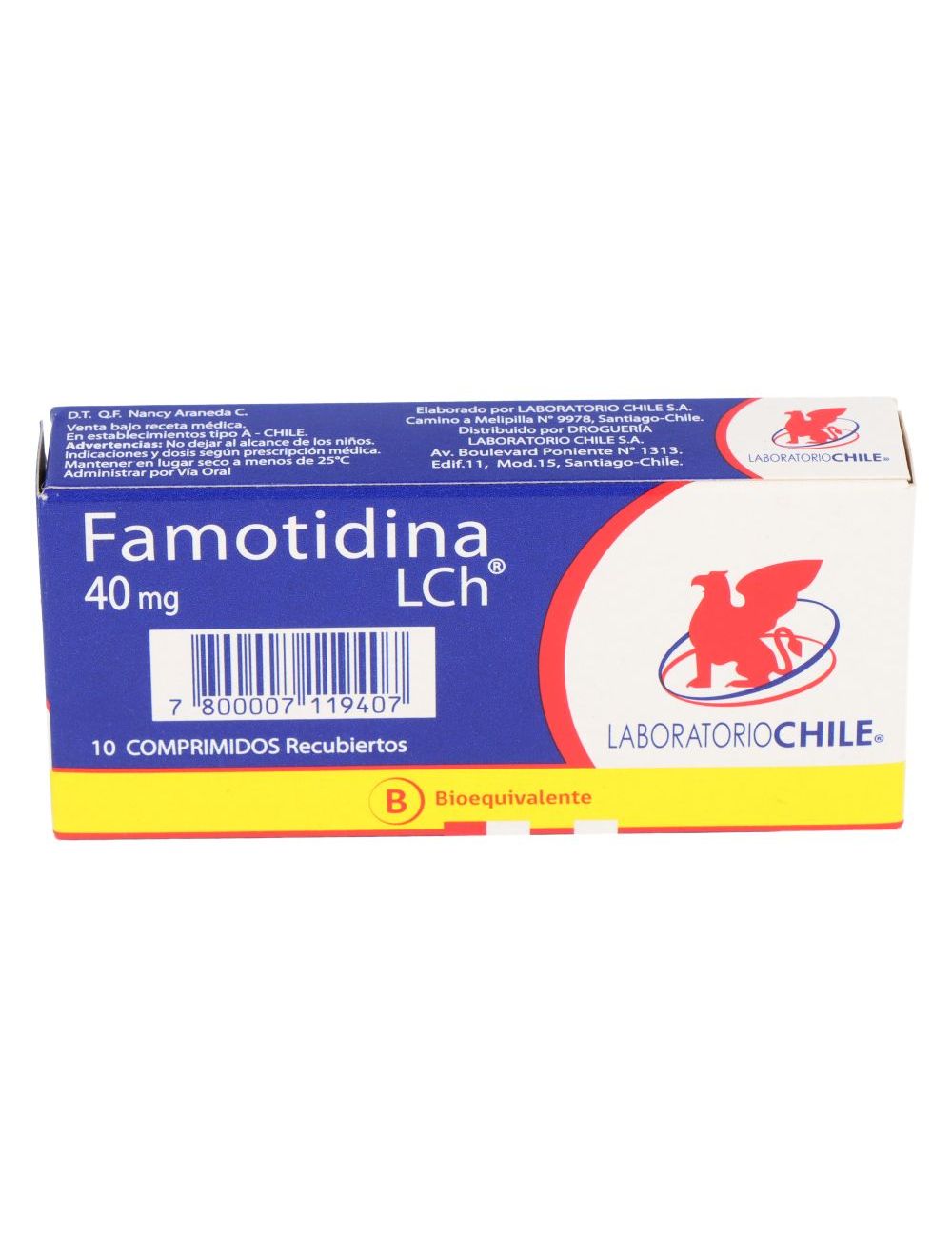 Precio Famotidina 40 mg 10 Comprimidos | Farmalisto CL
