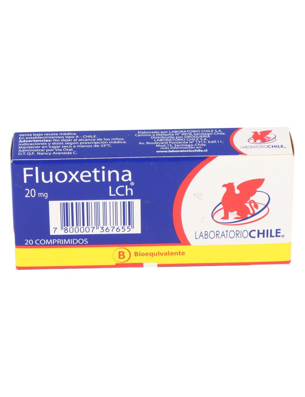Precio Fluoxetina 20 mg 20 Comprimidos | Farmalisto CL