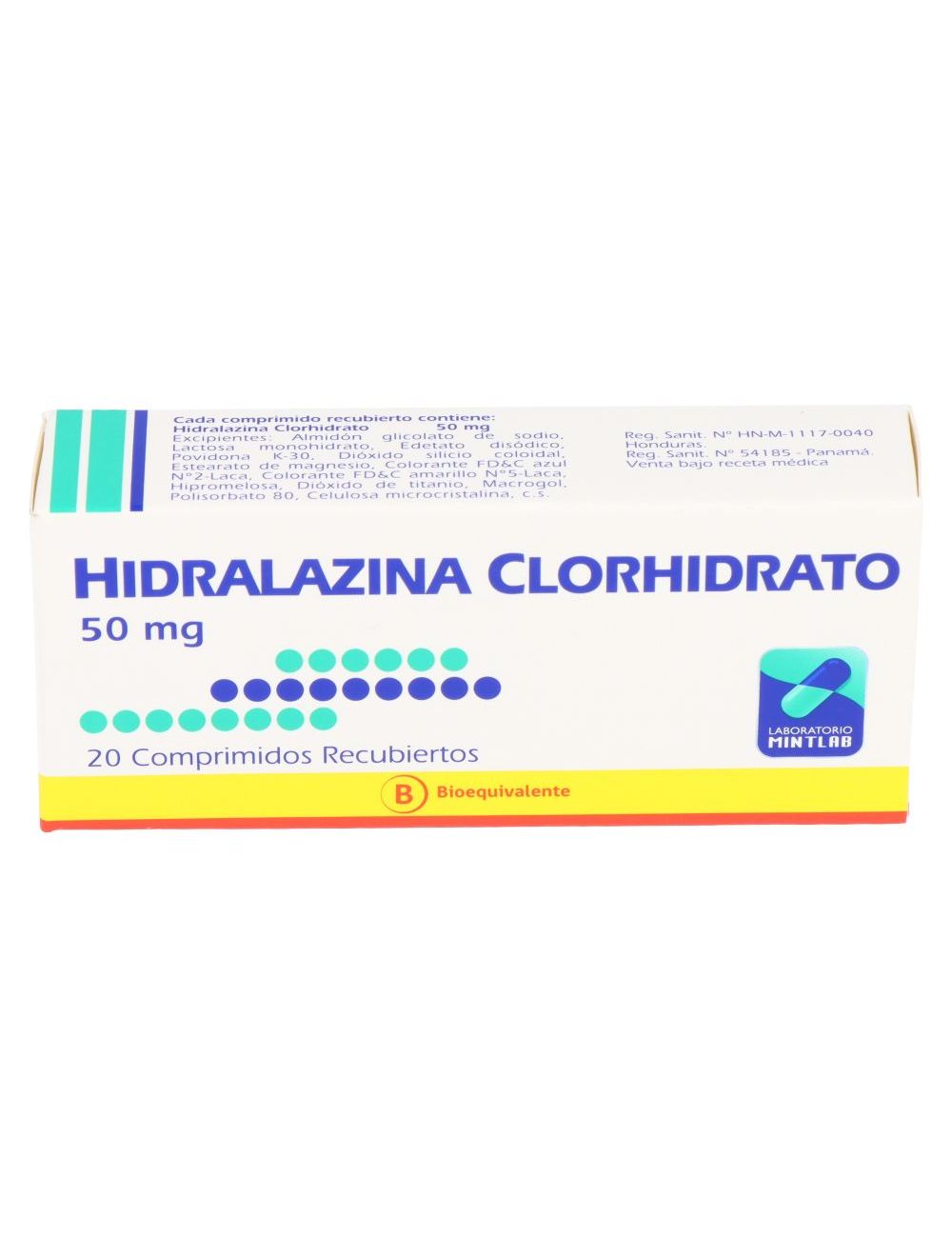 Precio hidralazina 50 mg 20 comprimidos mintalb | Farmalisto CL