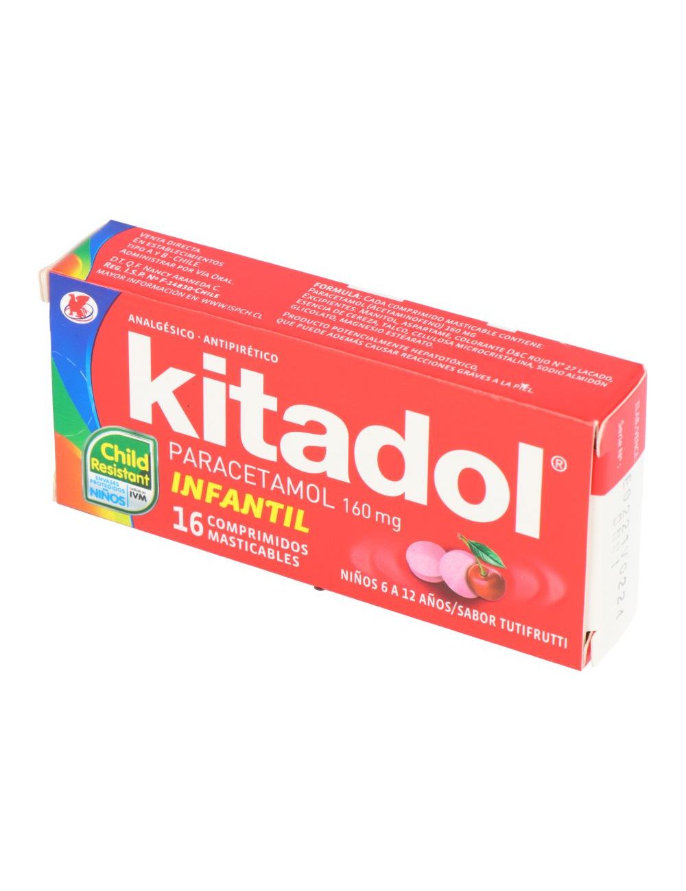 Precio Kitadol Infantil 160 mg 16 Comprimidos | Farmalisto CL