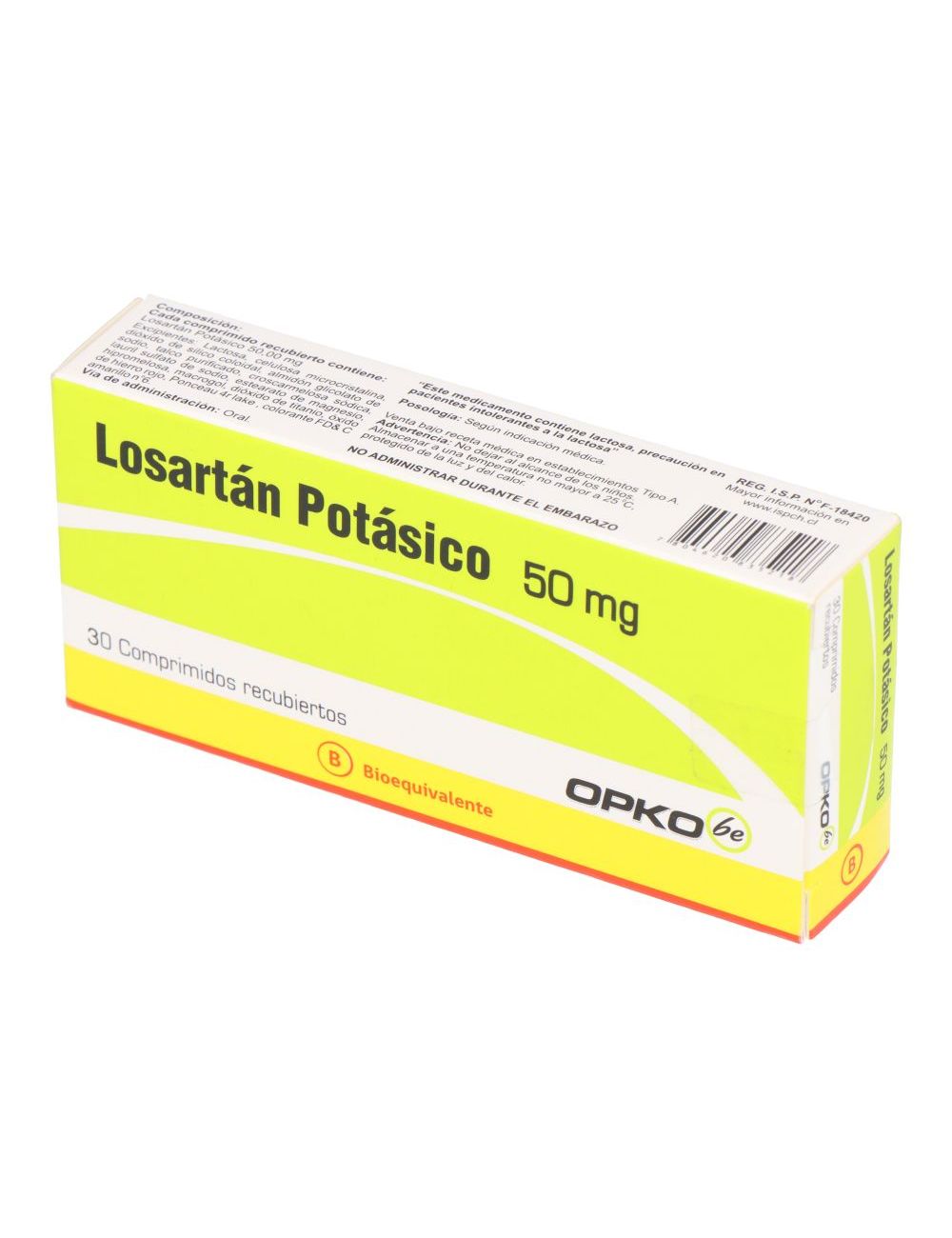 Precio Losartan Potasico 50 mg 30 Comprimidos | Farmalisto CL