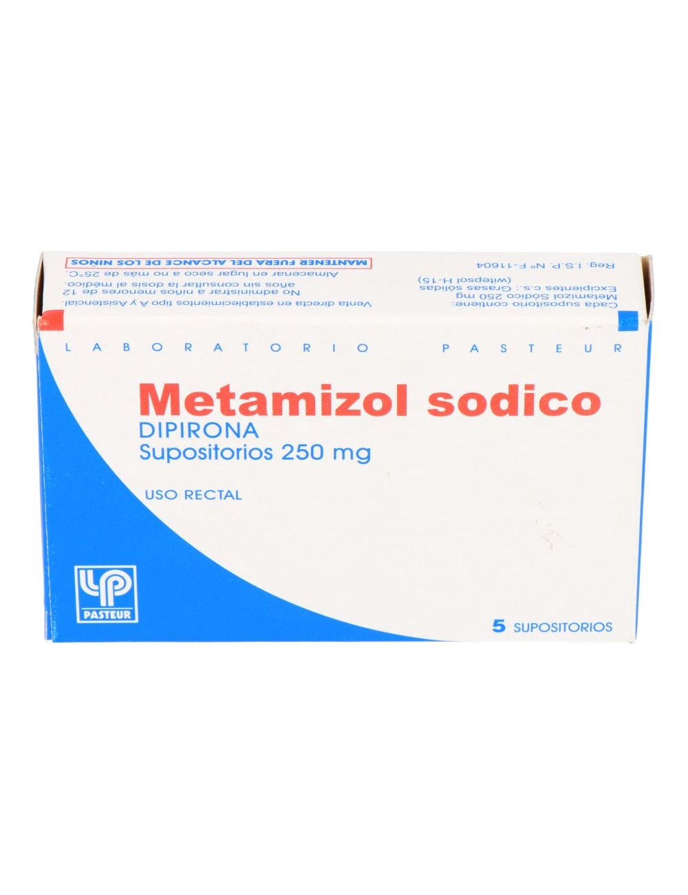 METAMIZOL SODICO DIPIRONA 250 MG 5 SUPOSITORIOS PASTEUR