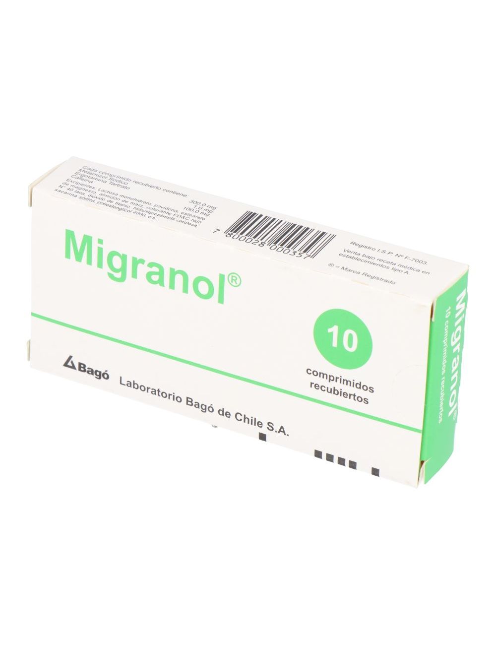 Precio Migranol 10 Comprimidos | Farmalisto CL