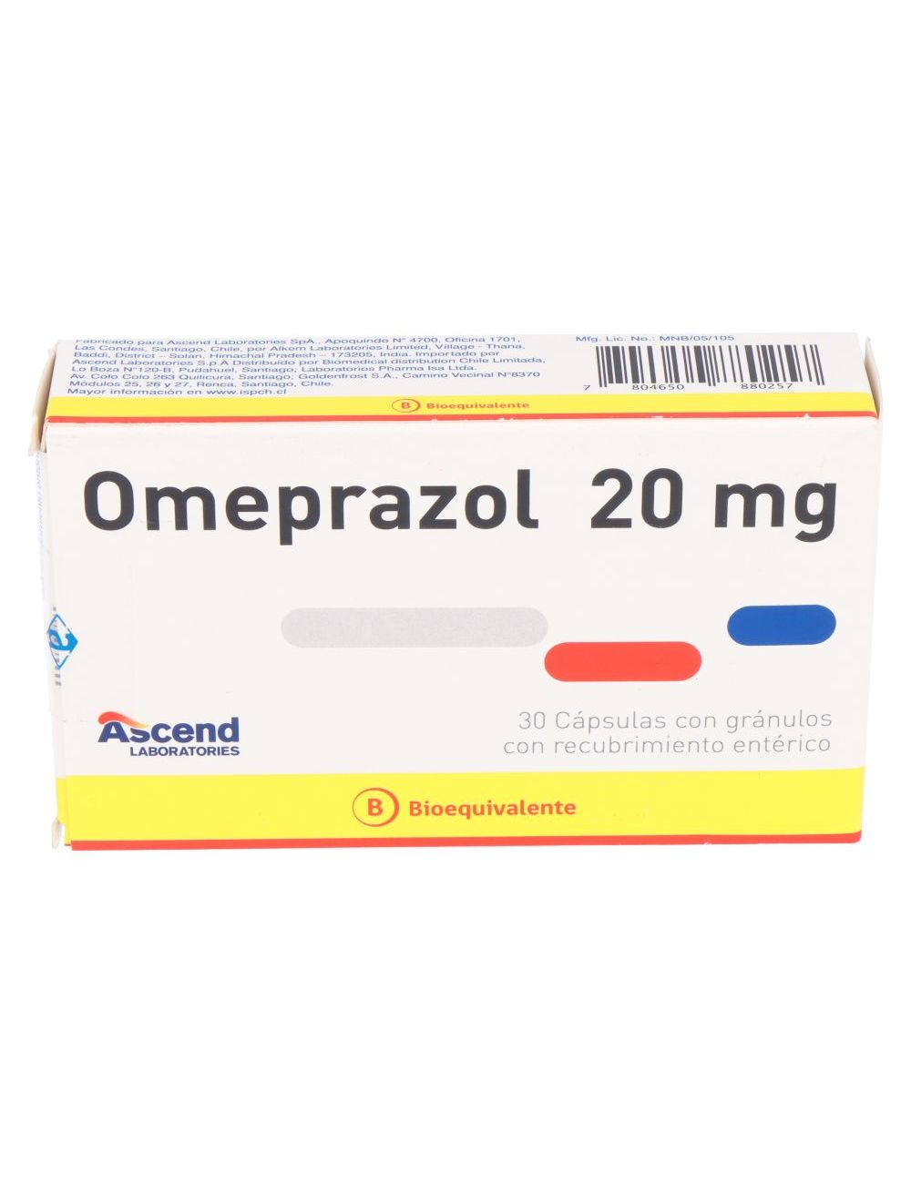 Precio Omeprazol 20 mg 30 Cápsulas | Farmalisto CL