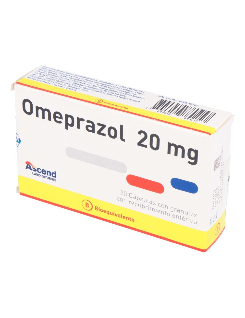 Precio Omeprazol 20 mg 30 Cápsulas | Farmalisto CL