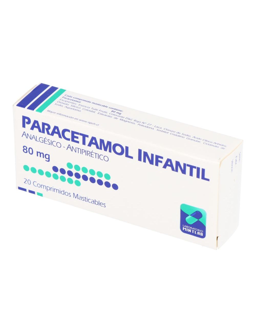 Precio Paracetamol Infantil 80 mg 20 Comprimidos | Farmalisto CL