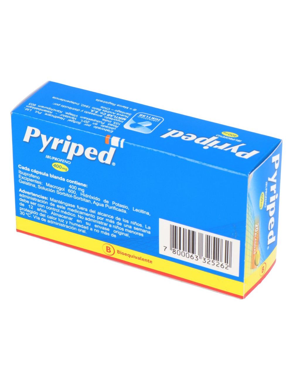 Precio Pyriped 400 mg 20 Cápsulas Blandas | Farmalisto CL