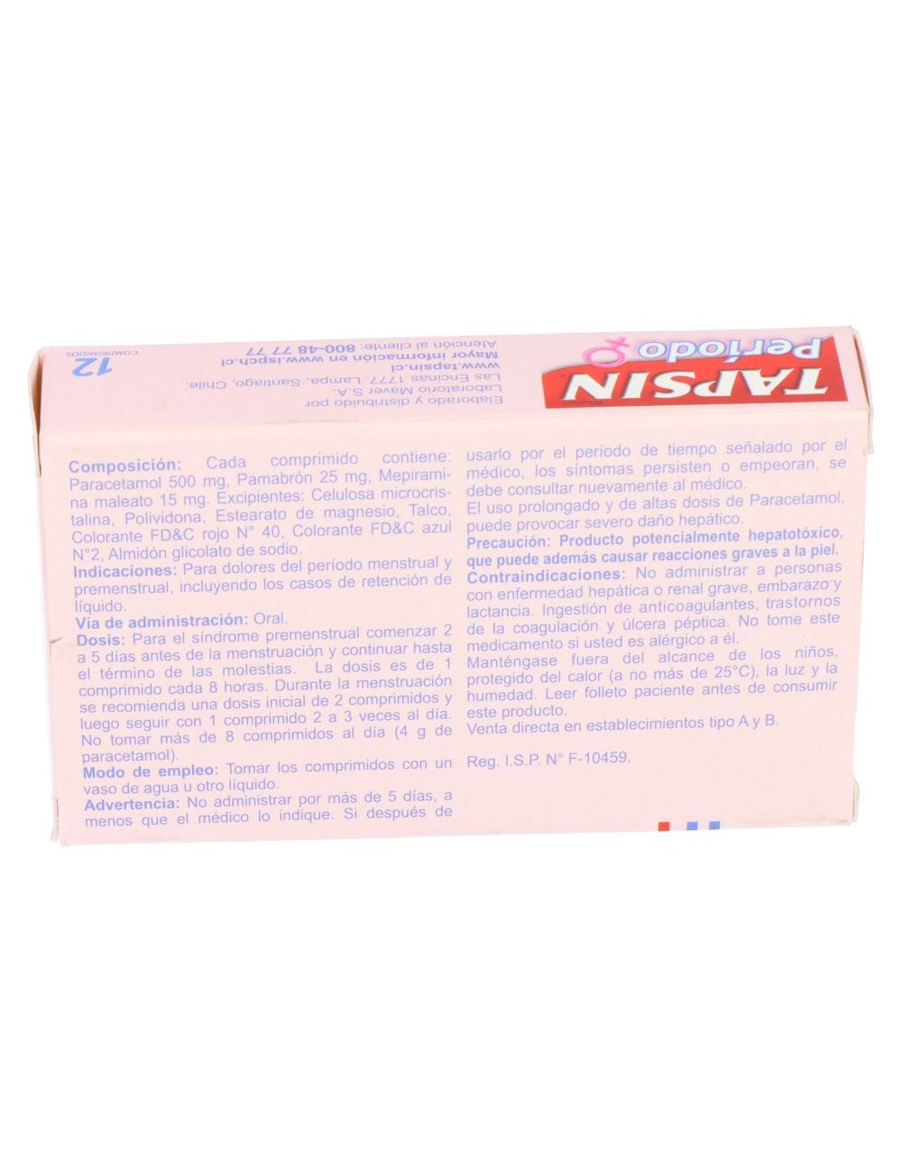 TAPSIN PERIODO 12 COMPRIMIDOS MAVER