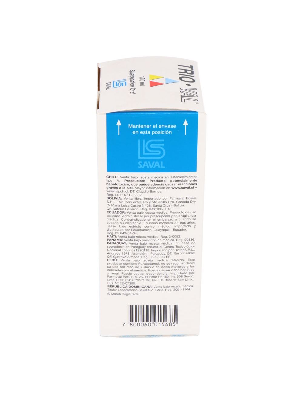 Precio Trio-Val 30 mg Suspensión Oral 100 mL | Farmalisto CL