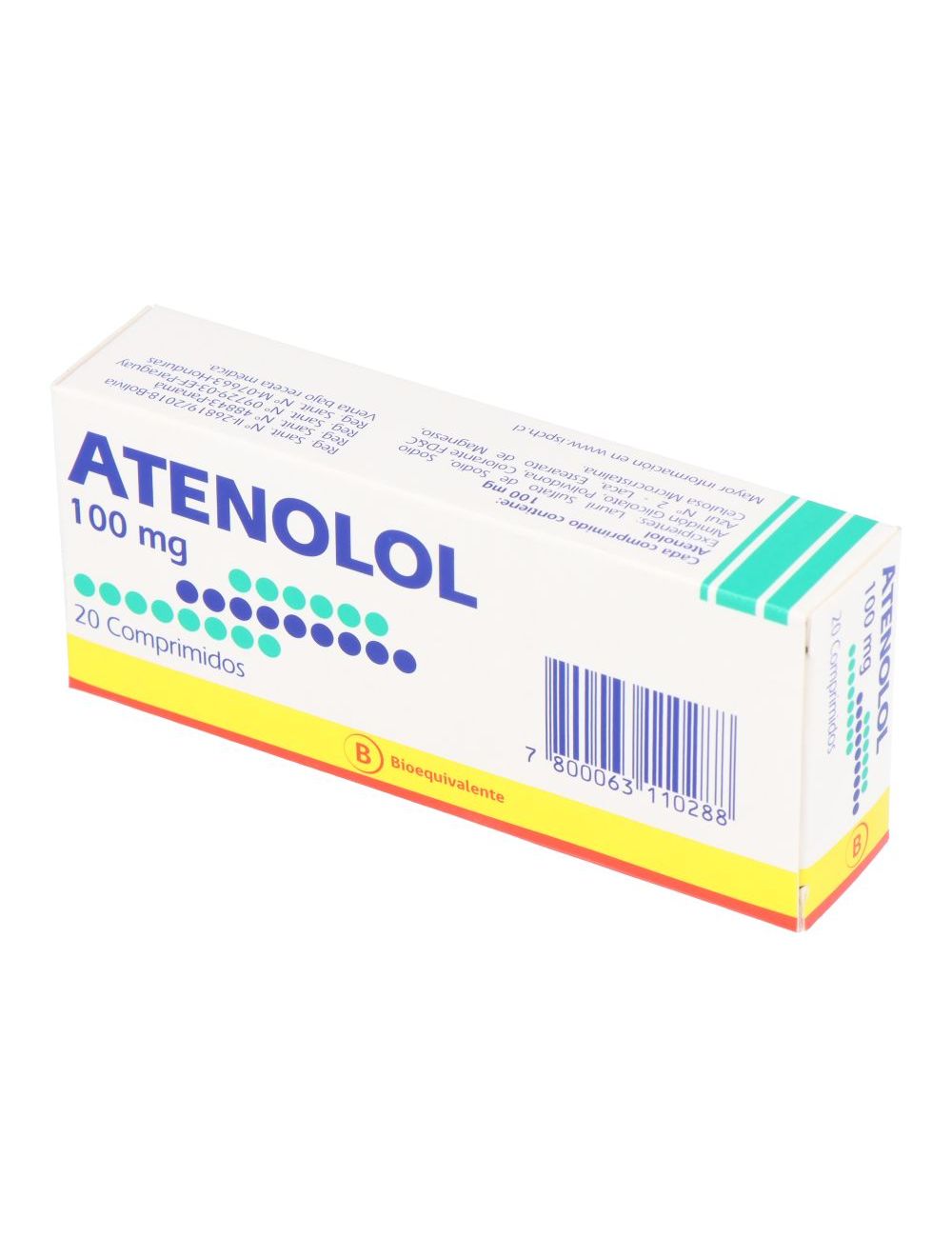 Precio Atenolol 100 mg 20 Comprimidos | Farmalisto CL