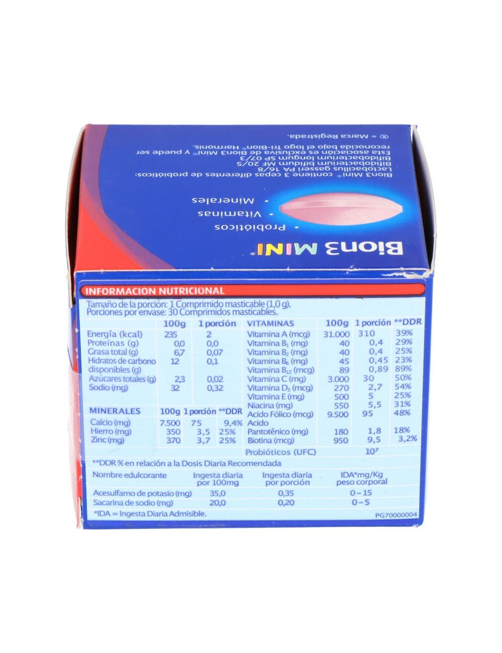 BION 3 MINI CULTIVOS PROBIOTICOS VITAMINAS 300 MCG 30 COMPRIMIDOS P&G