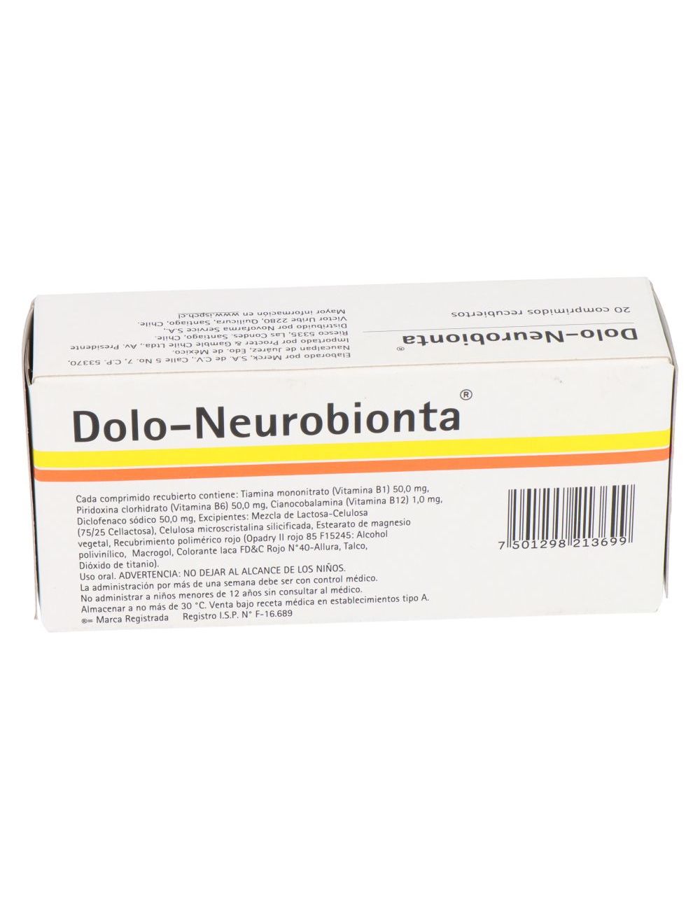 Precio Dolo Neurobionta 50 mg 20 Comprimidos | Farmalisto CL