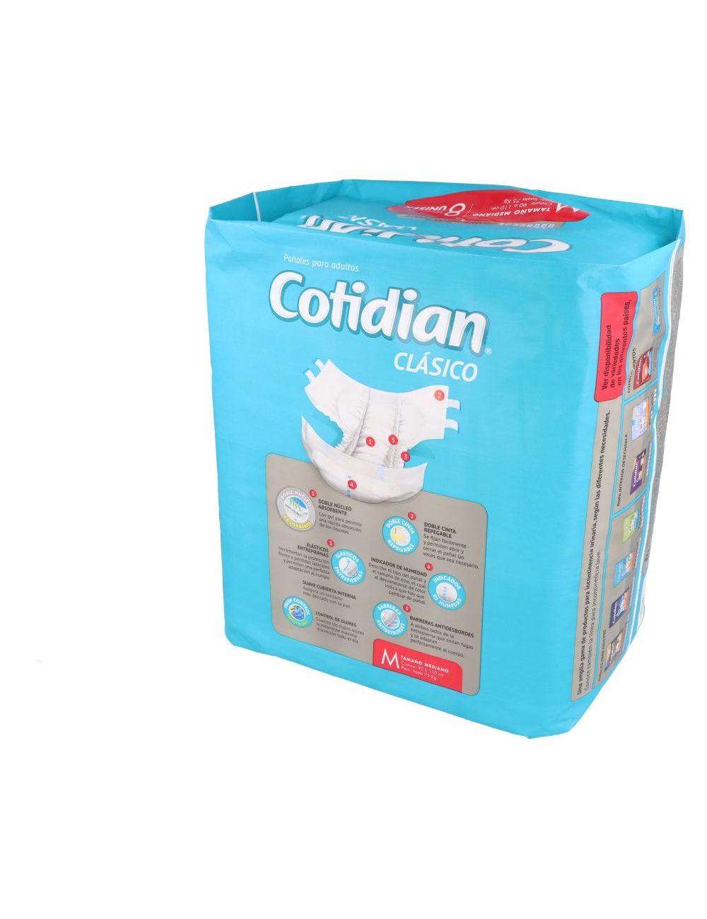 Precio Cotidian Clásico Pañal Adulto 8 Piezas M | Farmalisto CL