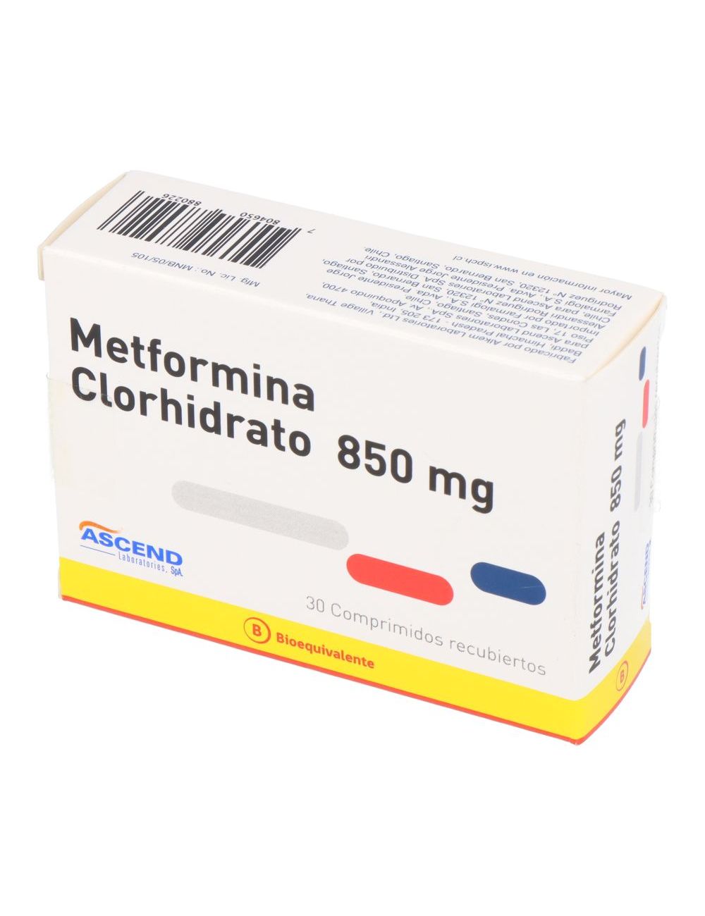 Precio Metformina 850 mg 30 Comprimido | Farmalisto CL