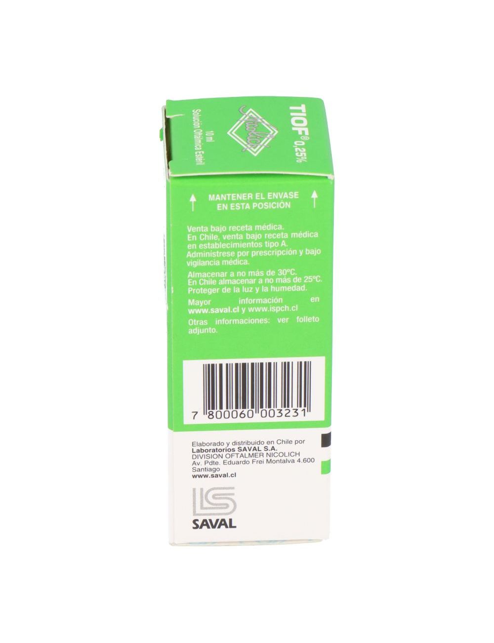 Precio Tiof 0.25% Solucion Oftalmica 10 mL | Farmalisto CL
