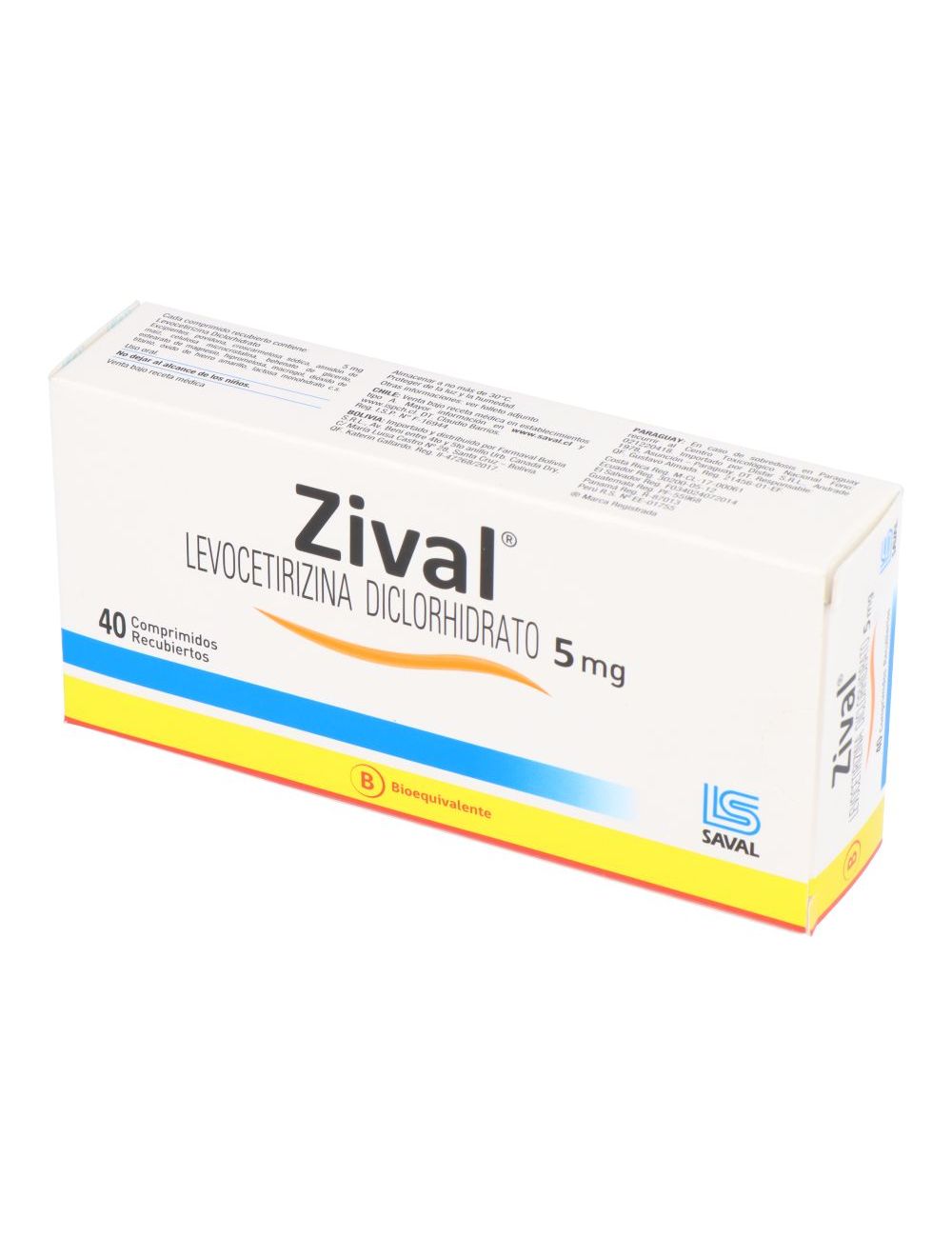 Precio Zival 5 mg 40 Comprimidos | Farmalisto CL