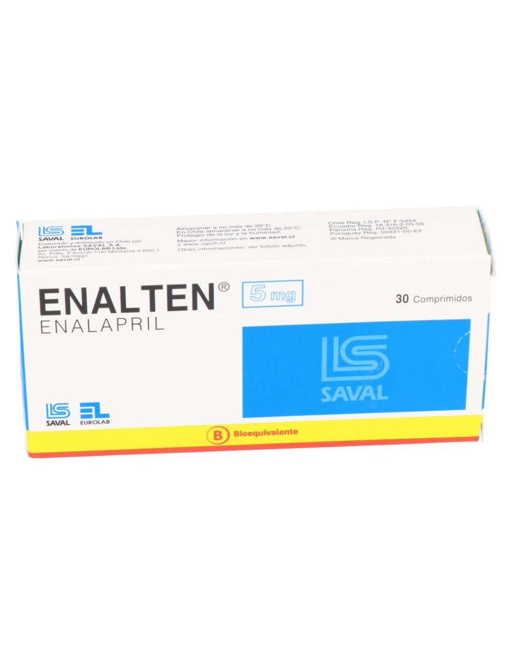 Precio Enalten 5 mg Enalapril 30 Comprimidos | Farmalisto CL