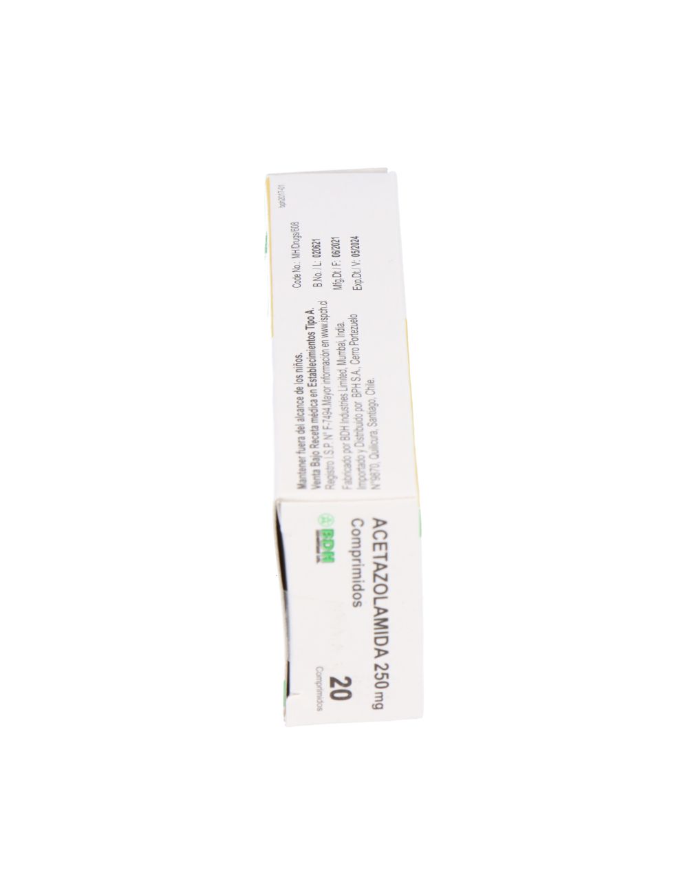 ACETAZOLAMIDA 250MG 20 COMPRIMIDOS LAB. BDH