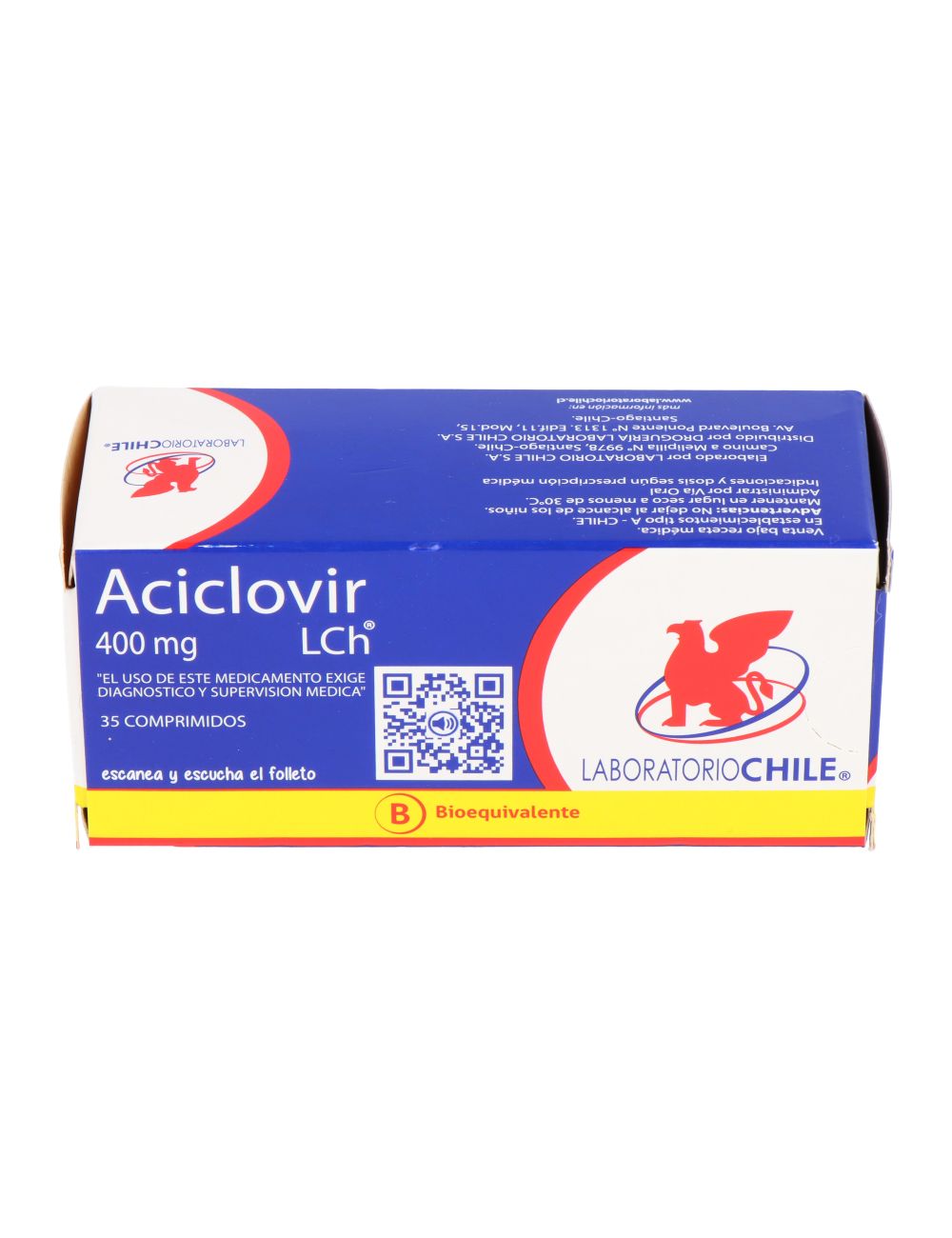 ACICLOVIR 400 MG. 35 COMPRIMIDOS BIOEQUIVALENTE CHILE