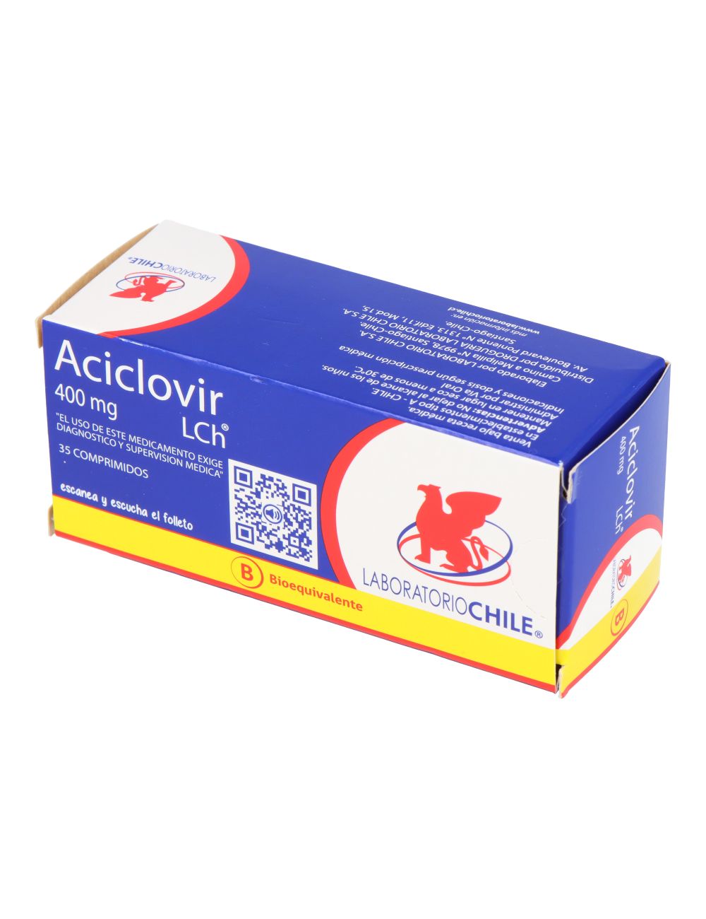 ACICLOVIR 400 MG. 35 COMPRIMIDOS BIOEQUIVALENTE CHILE