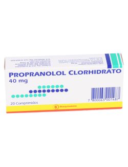 PROPRANOLOL CLORHIDRATO 40 MG 20 COMPRIMIDOS BIOEQUIVALENTE MINTLAB