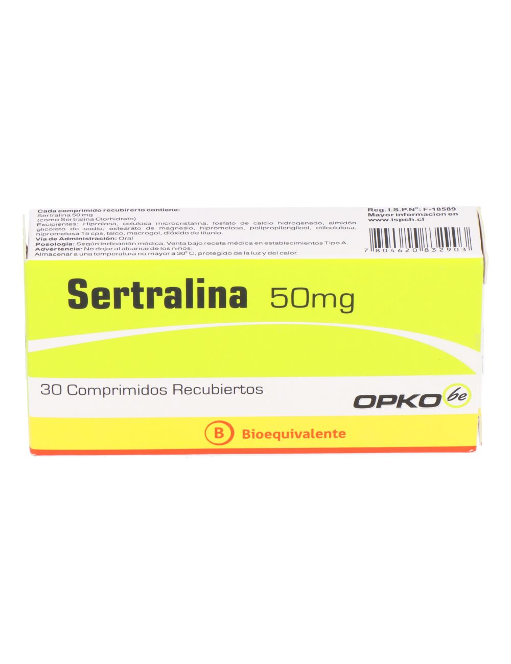 SERTRALINA 50 MG 30 COMPRIMIDOS RECUBIERTOS BIOEQUIVALENTE OPKO