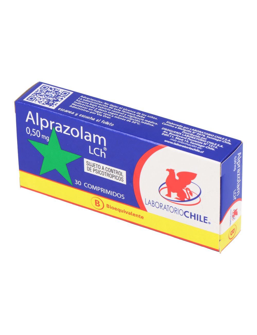 Precio Alprazolam 0.5 mg 30 Comprimidos | Farmalisto CL