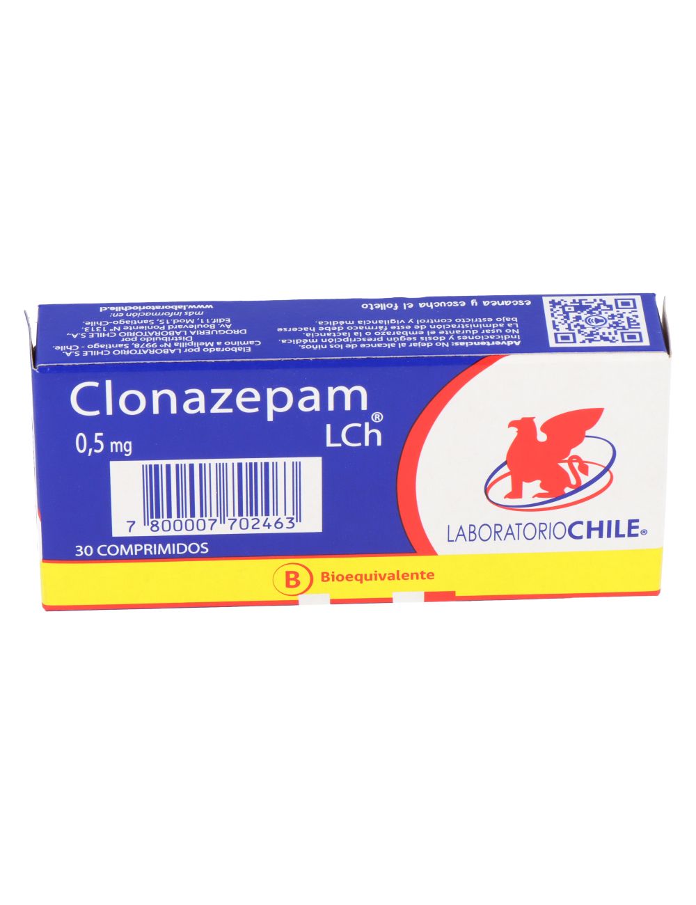 Precio Clonazepam 0.5 mg 30 Comprimidos | Farmalisto CL