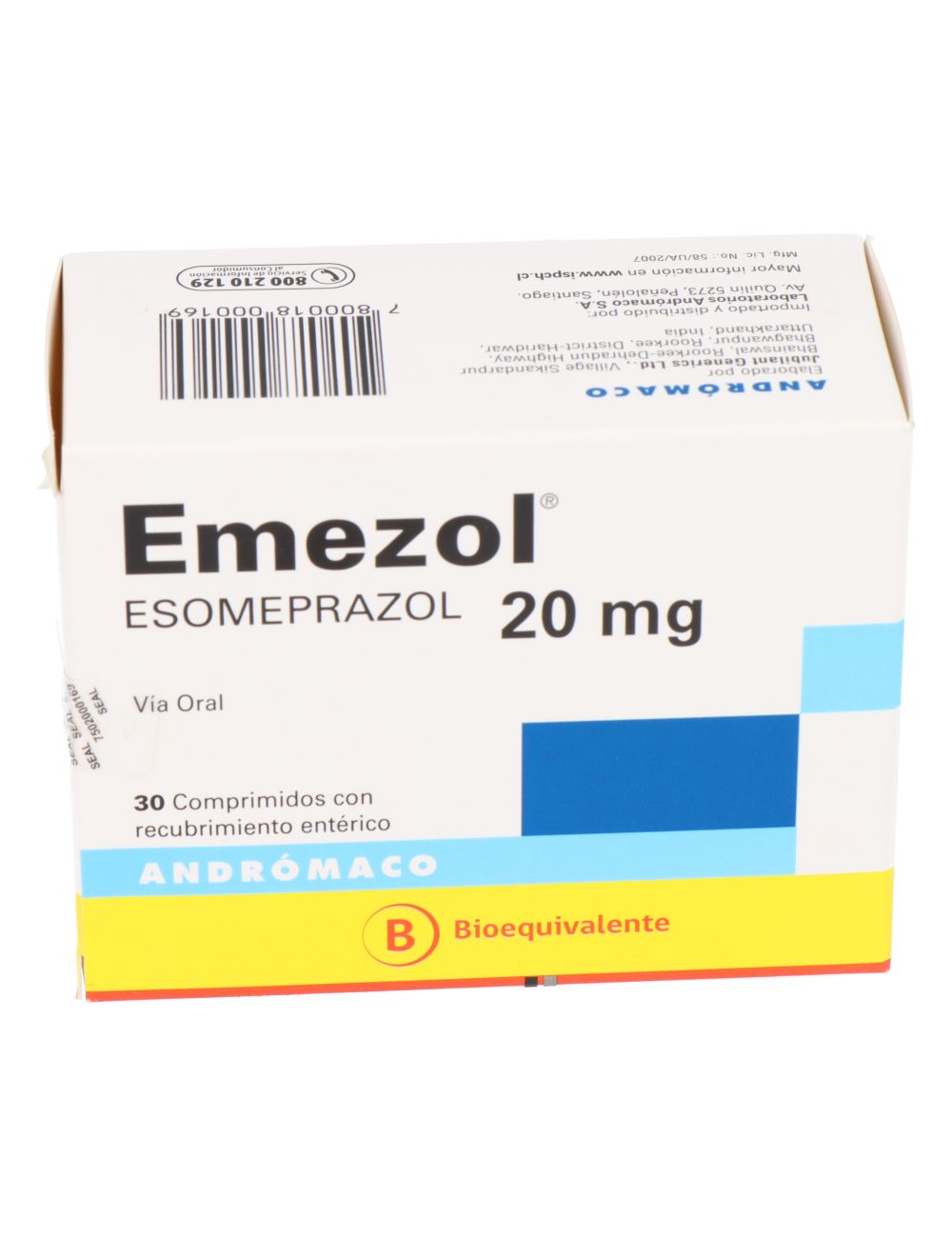 ESOMEPRAZOL EMEZOL 20 MG 30 COMPRIMIDOS RECUBIERTO ENTERICO ...