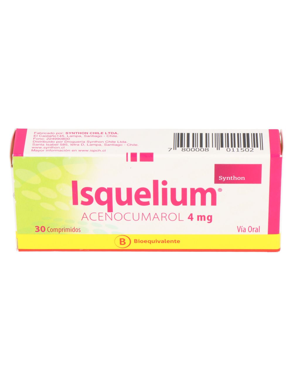 Precio Acenocumarol Isquelium 4 mg 30 Comprimidos | Farmalisto CL
