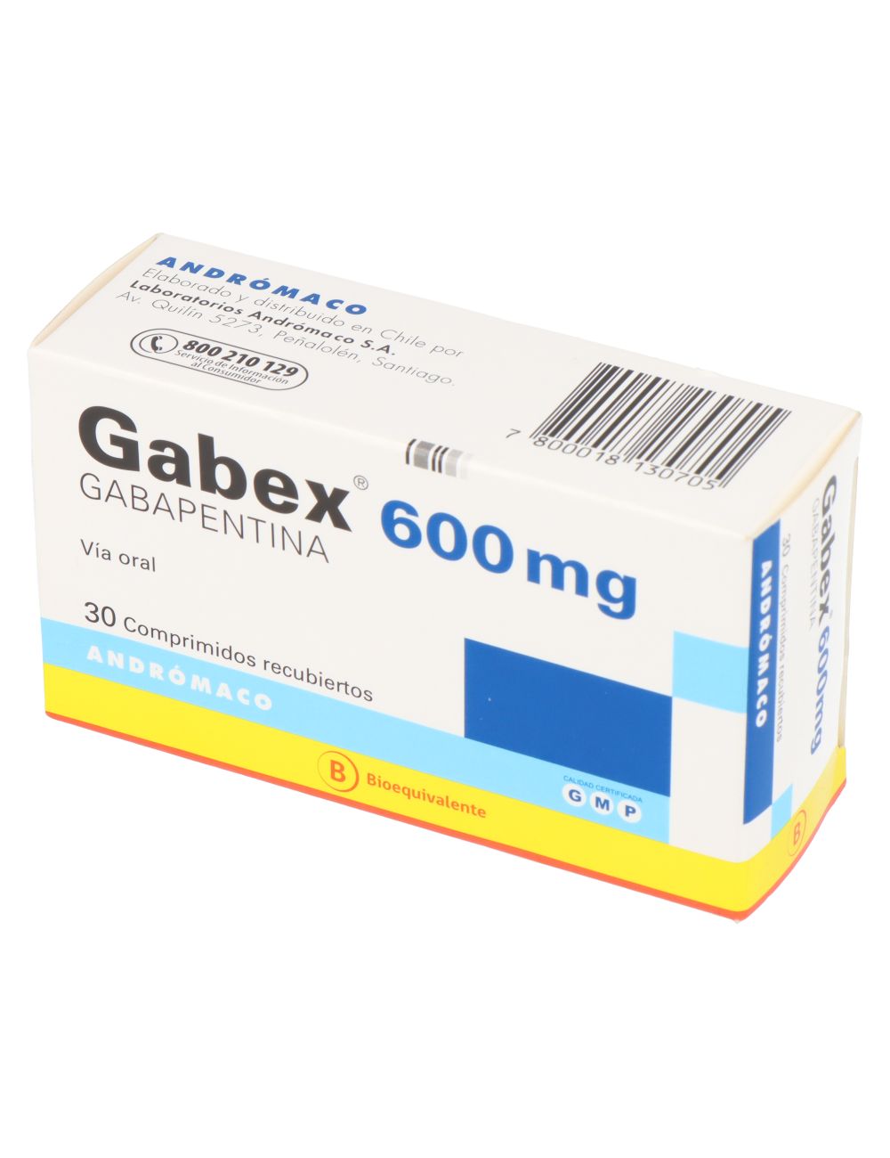 Precio Gabepentina Gabex 600 mg 30 Comprimidos | Farmalisto CL