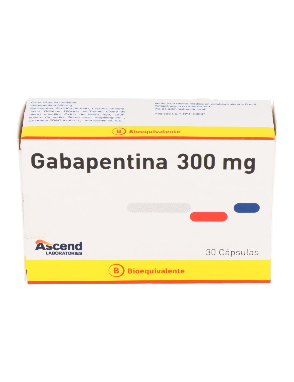 GABAPENTINA 300 MG 30 CAPSULAS BIOEQUIVALENTE ASCEND CENABAST