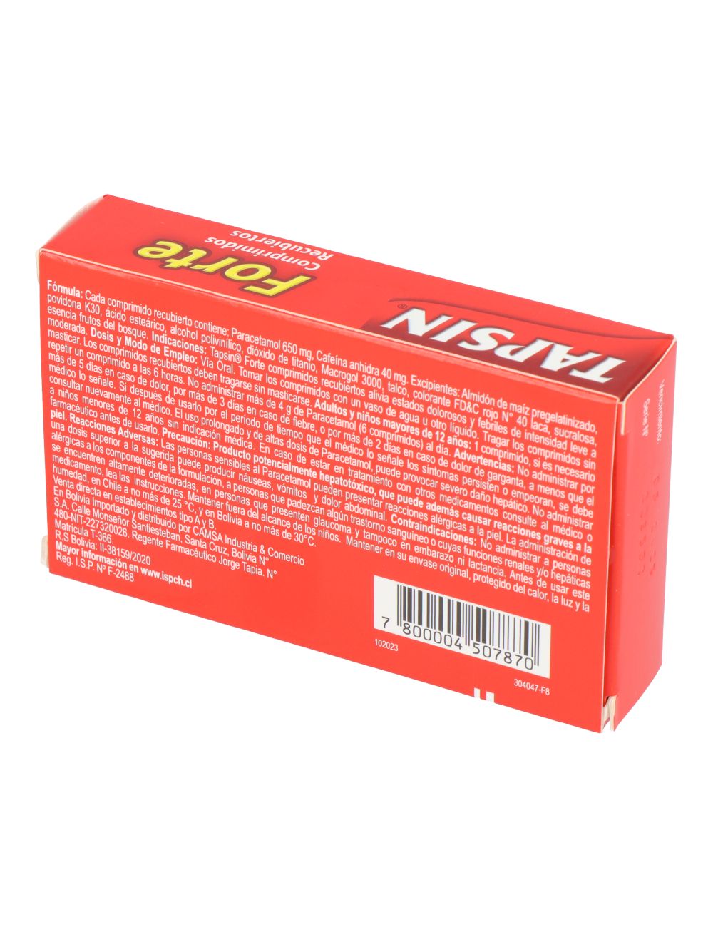 TAPSIN FORTE 20 COMPRIMIDOS RECUBIERTOS CON SABOR A FRUTOS DEL BOSQUE MAVER