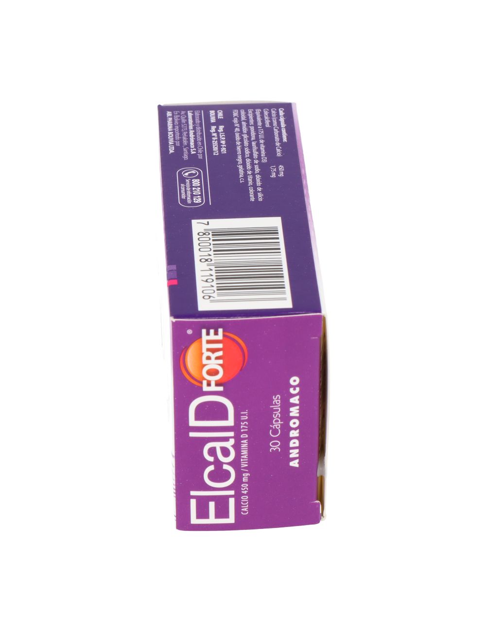 ELCAL D FORTE CALCIO 450MG/VITAMINA D 175 UI 30 CAPSULAS LAB.ANDROMACO