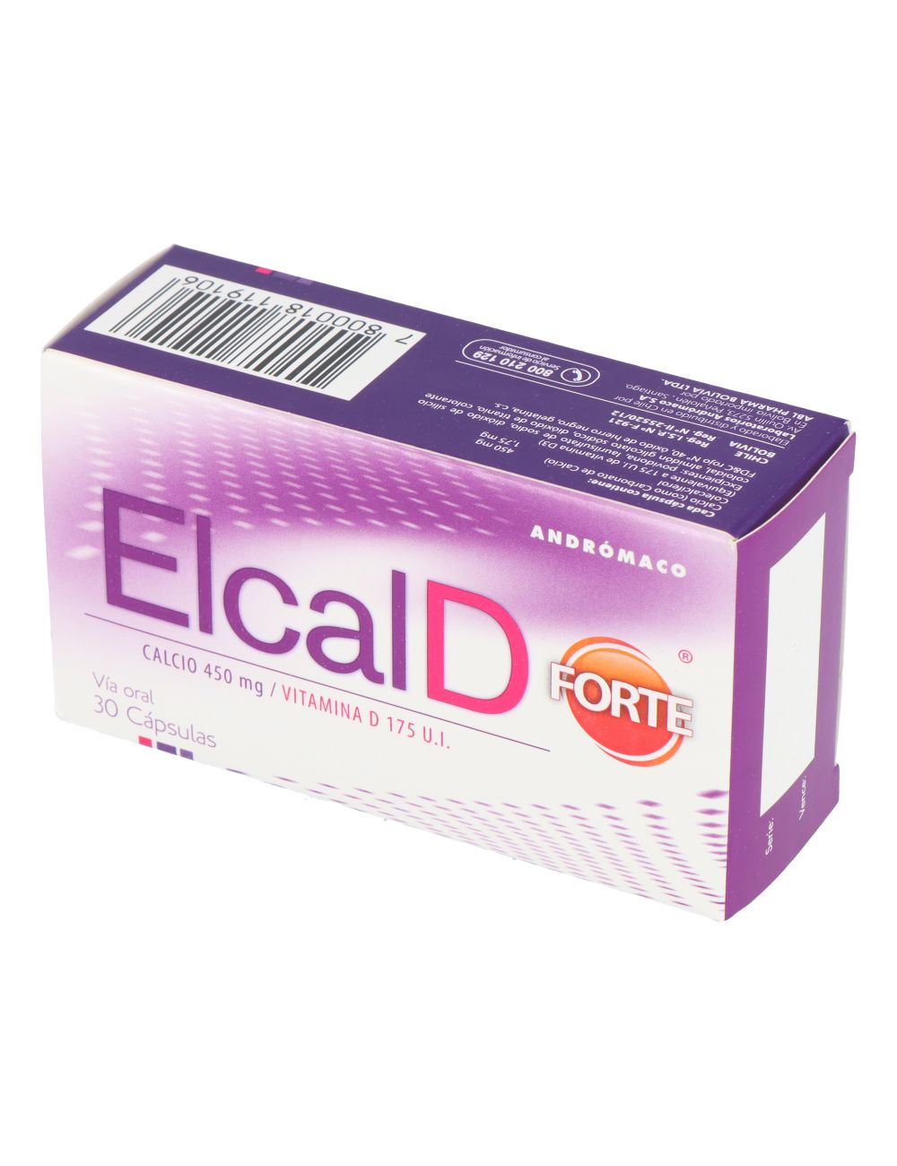 ELCAL D FORTE CALCIO 450MG/VITAMINA D 175 UI 30 CAPSULAS LAB.ANDROMACO