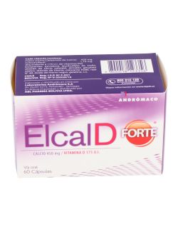 ELCAL D FORTE CALCIO 450MG / VITAMINA D 175U.I. 60 CAPSULAS LAB. ANDROMACO