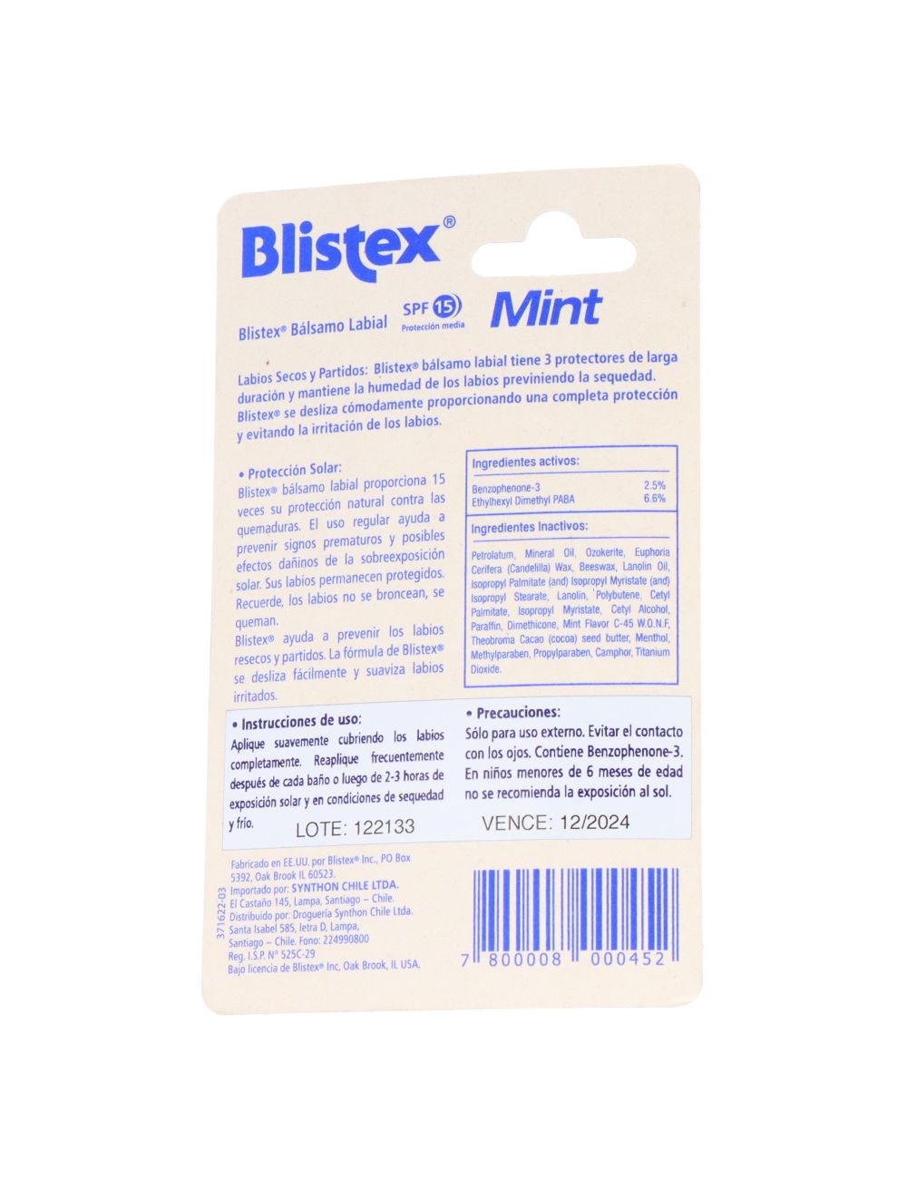 Precio Blistex Balsamo Labial Menta F-15 | Farmalisto CL