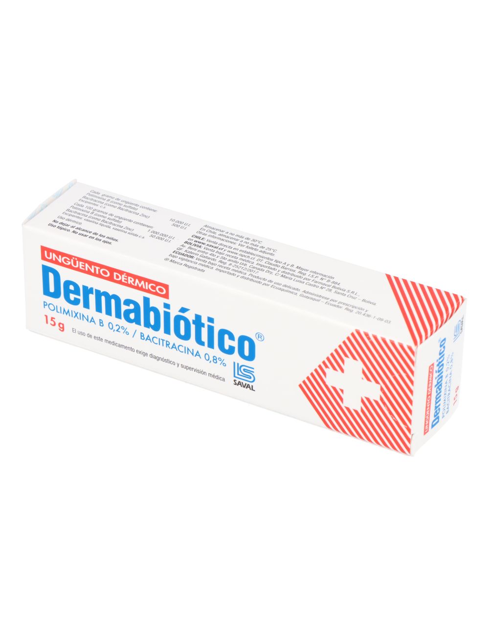 DERMABIOTICO POLIMIXINA B0,2%/BACITRACINA 0,8% UNGUENTO DERMICO 15G LAB ...