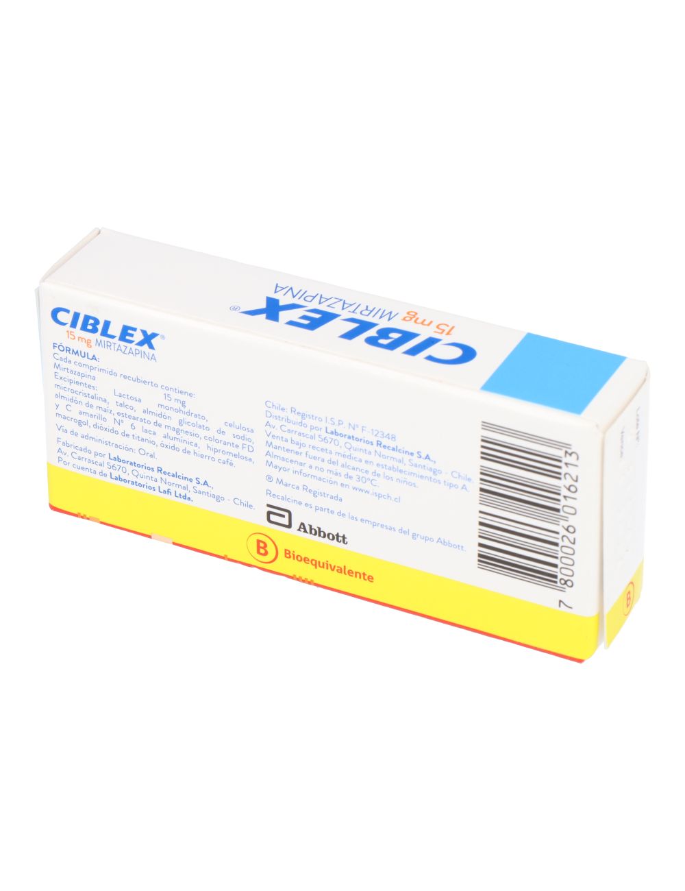 CIBLEX 15MG X 30 COMPRIMIDOS (MIRTAZAPINA) BIOEQUIVALENTE LABORATORIO ...