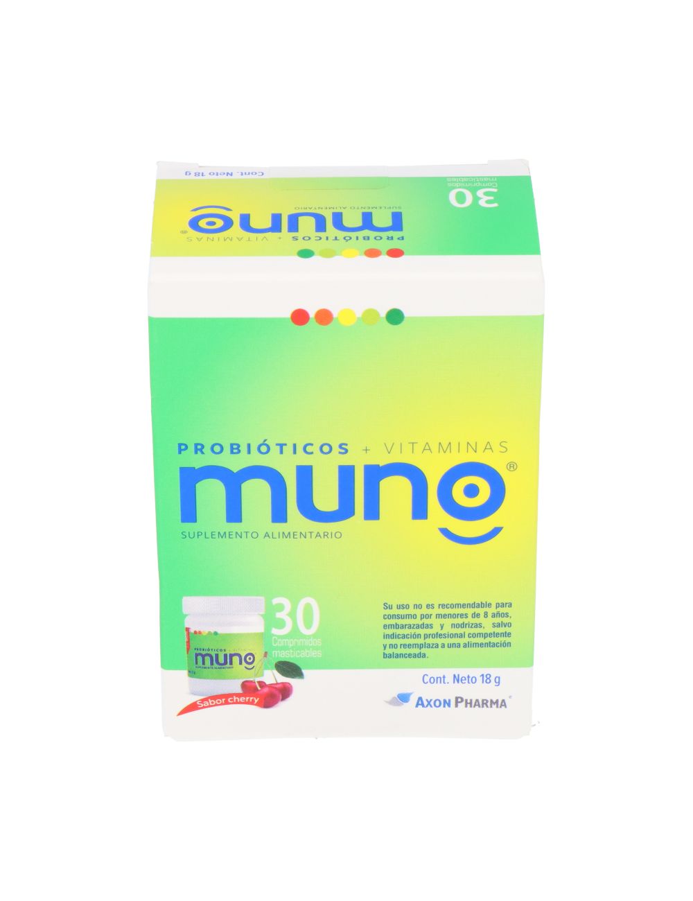 MUNO PROBIOTICOS + VITAMINAS 30 COMPRIMIDOS MASTICABLES AXON PHARMA