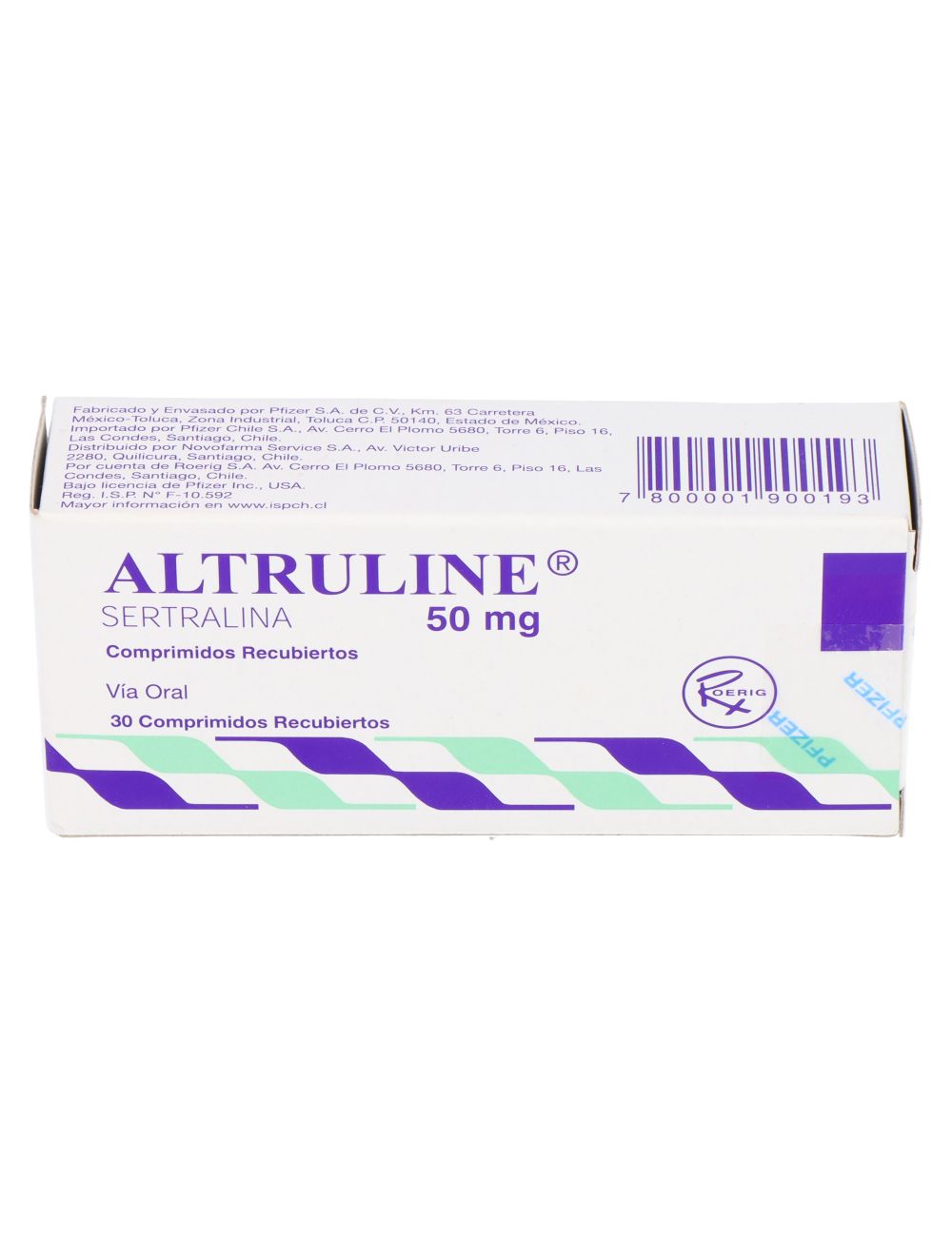 ALTRULINE 50MG. SERTRALINA 30 COMPRIMIDOS RECUBIERTOS LAB.PFIZER